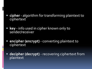Cryptography and network security | PPTX