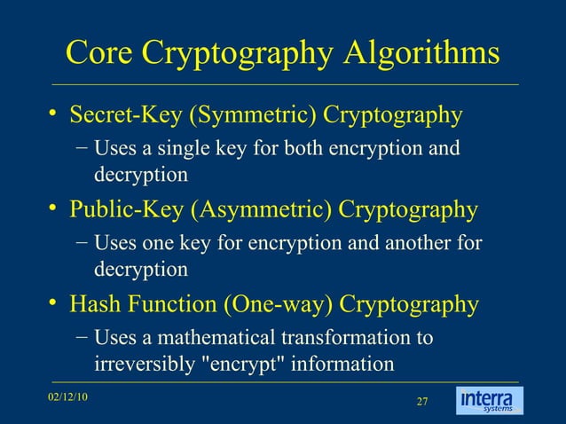 Cryptography - An Overview