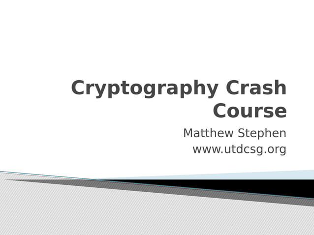 Cryptography Crash Course | PDF