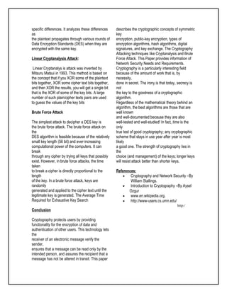Cryptography full report | DOC
