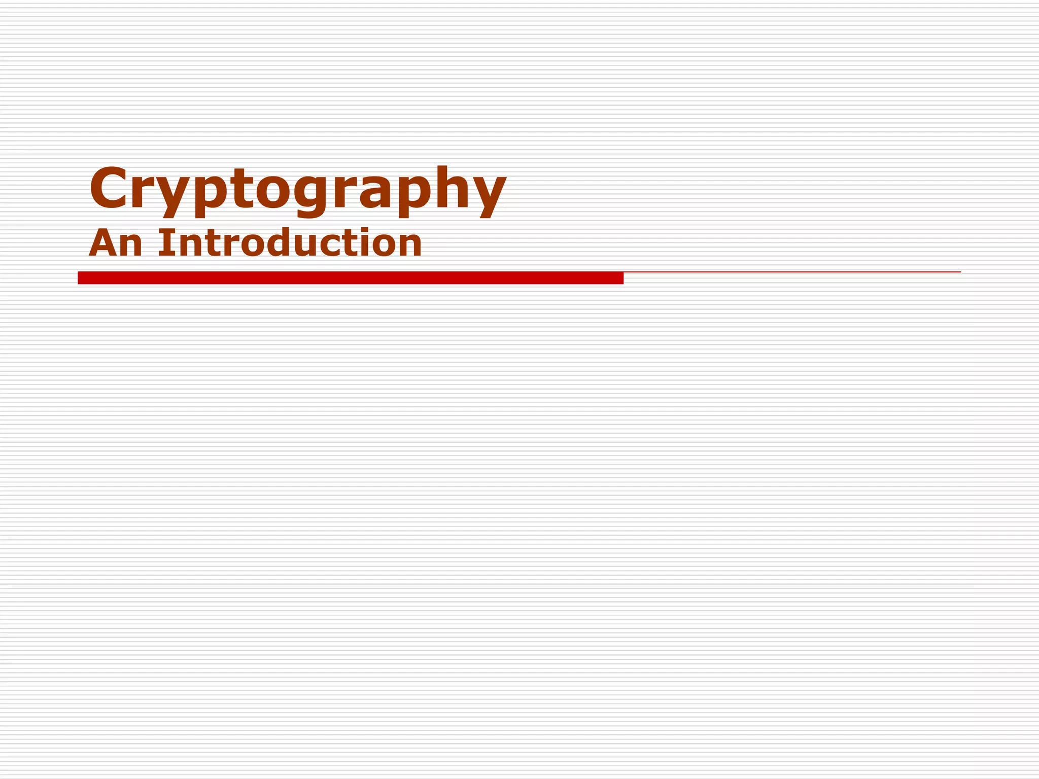 Cryptography intro | PPT