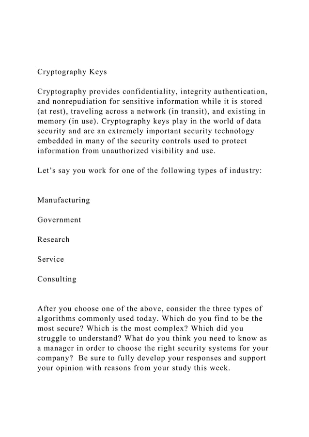 Cryptography Keyscryptography Provides Confidentiality Intedocx 