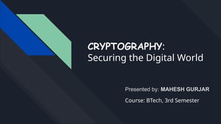 Introduction to Cryptography for btech cse | PPT