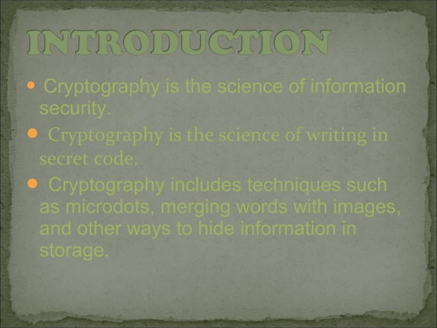 Cryptography ppt | PPT | Information and Network Security | Computing