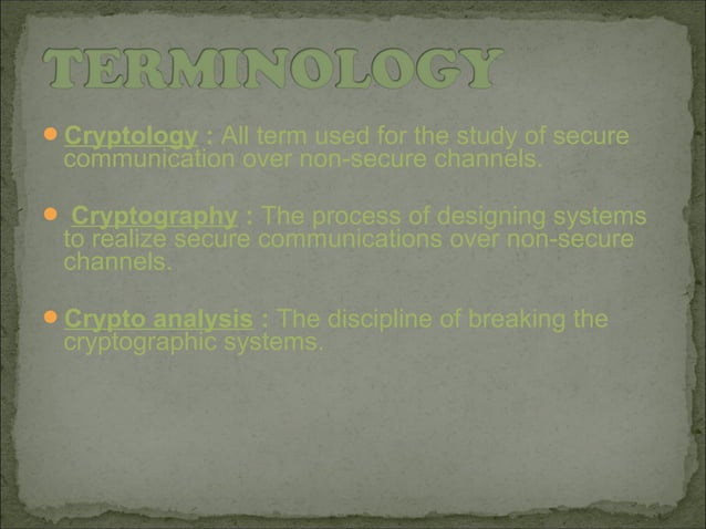 Cryptography ppt | PPT | Information and Network Security | Computing