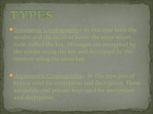 Cryptography ppt | PPT | Information and Network Security | Computing