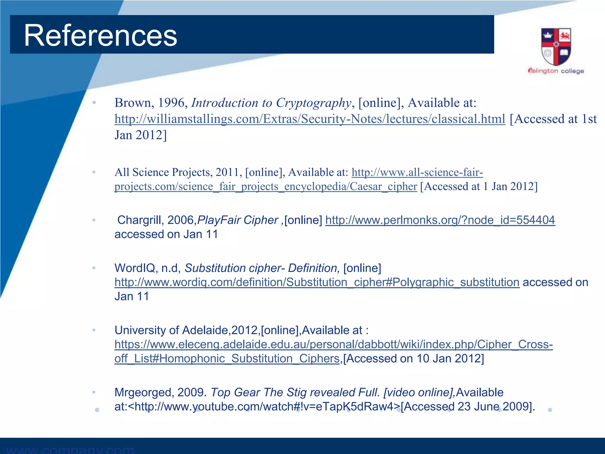 Superficial Study on the Concept of Cryptography | PPTX