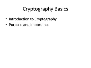 Comprehensive Introduction to Cryptography: Principles, Algorithms, and ...