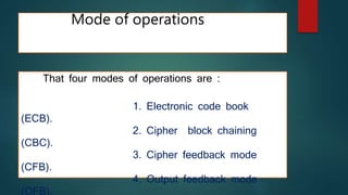 Modes of Operation | PPTX