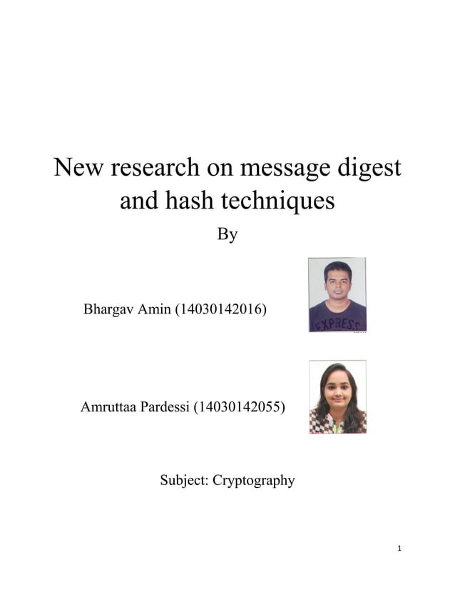 Whitepaper on new research on message digest and hash techniques | PDF | Programming Languages ...