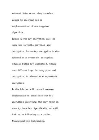 Crypto Lab SecretKey EncryptionOverviewThe learning | PDF