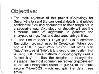 Cryptology for security | PPT