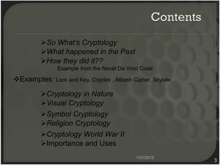 Cryptology Past Present and Future | PPTX