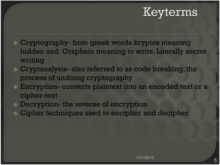 Cryptology Past Present and Future | PPTX