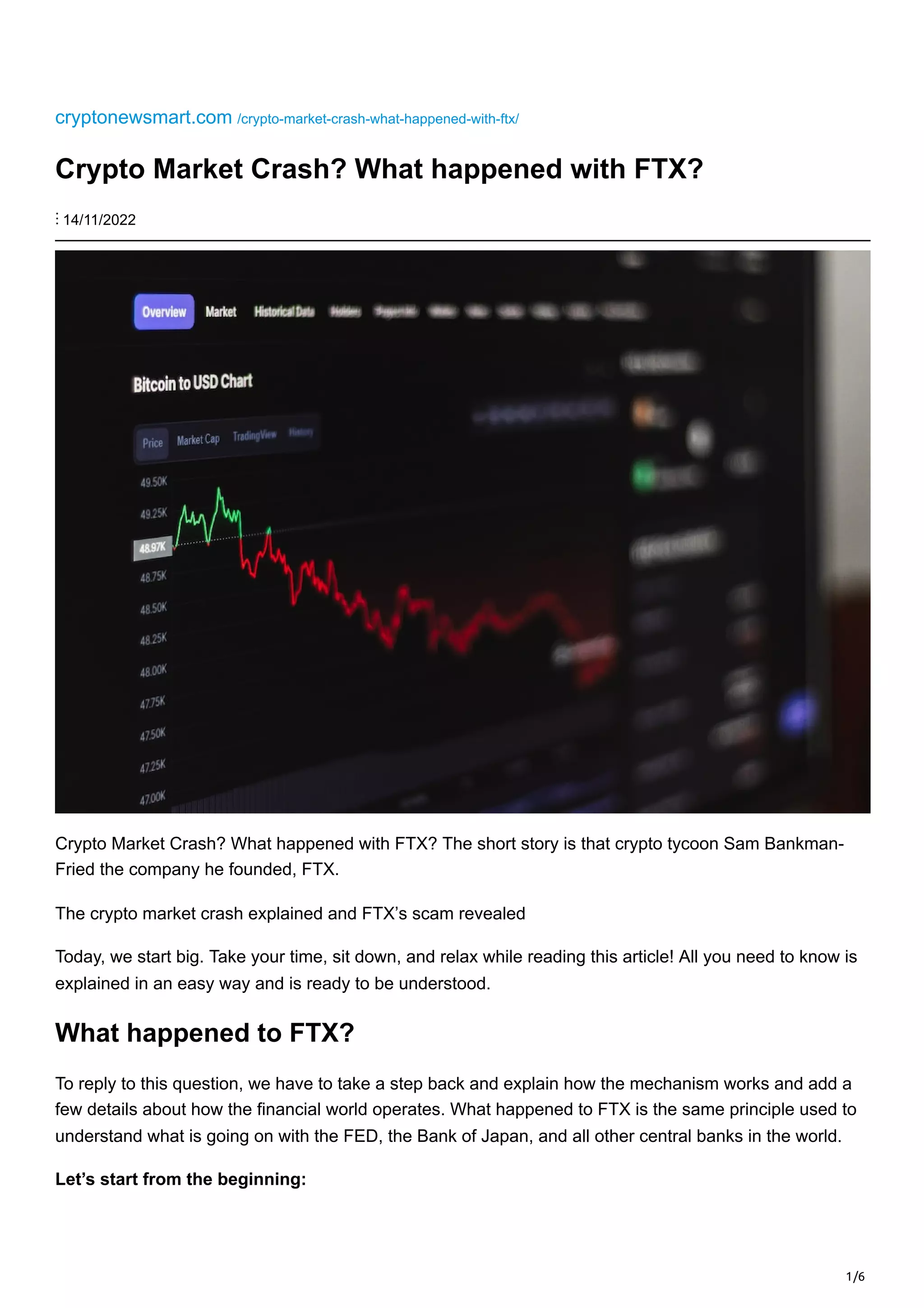 Crypto Market Crash What happened with FTX | PDF