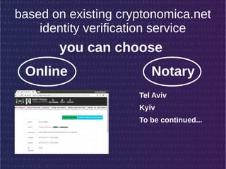 Identity verification (KYC) for the Ethereum smart contracts (cryptonomica.net) | PPT