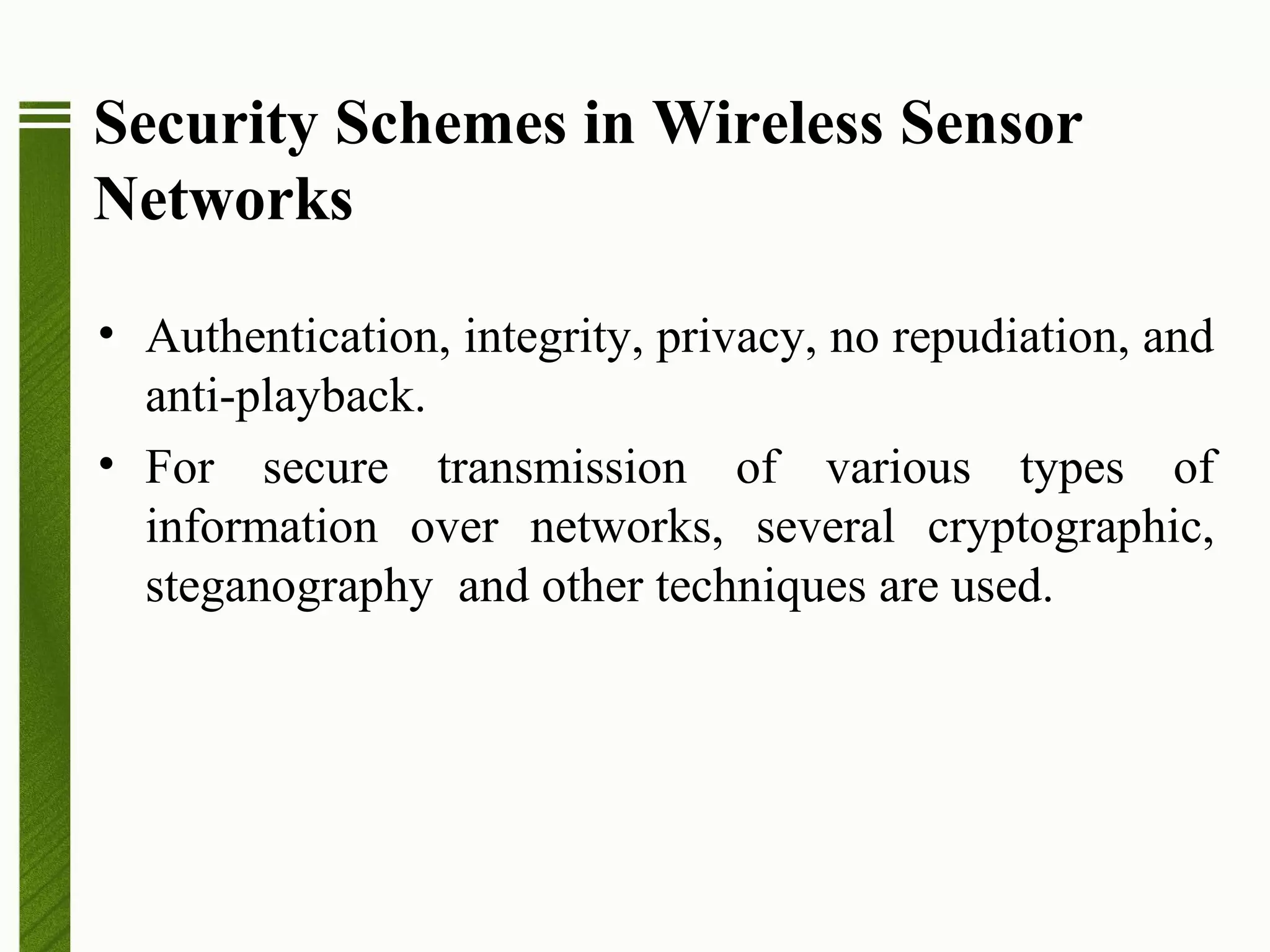 security in wireless sensor network | PPT