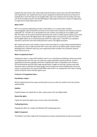 Crypto punks clone script | PDF