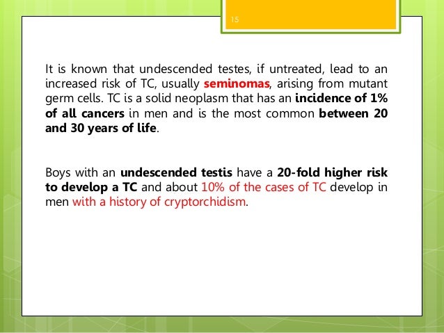Undescended Testis Cryptorchidism