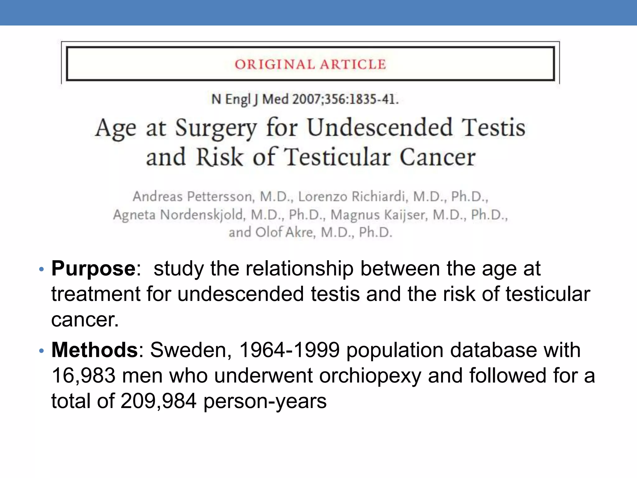 Cryptorchidism (Undescended Testes) | PPT