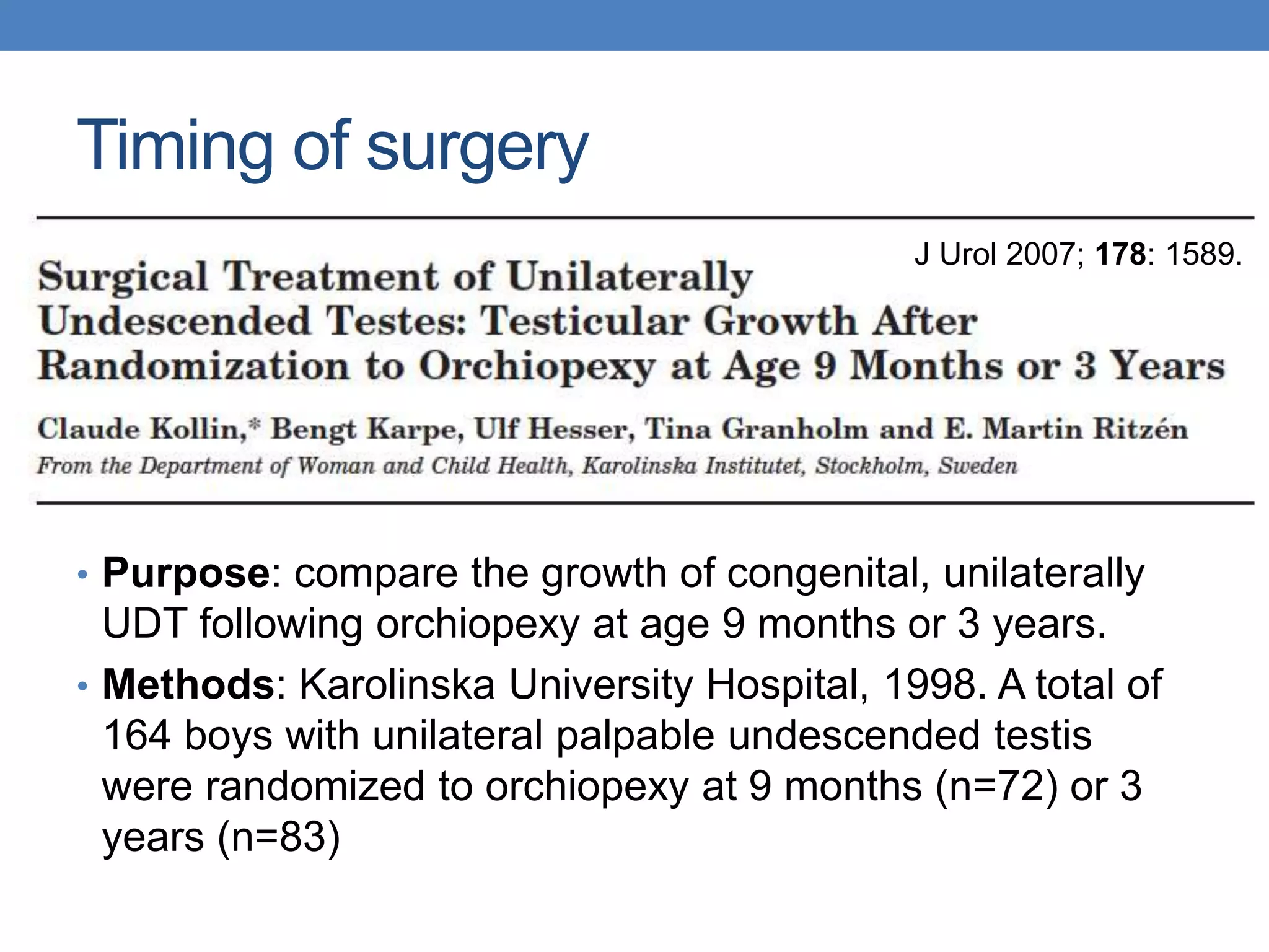 Cryptorchidism (Undescended Testes) | PPTX