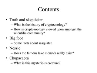 Cryptozoology ppt | PPTX
