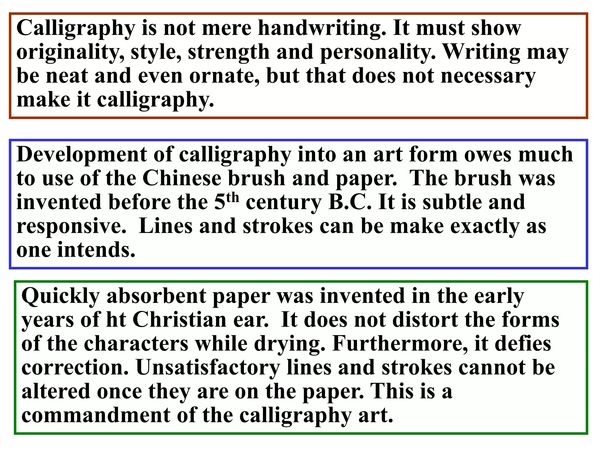 Calligraphy Presentation - By Dr. Xena Crystal Li-chin Huang | PPT
