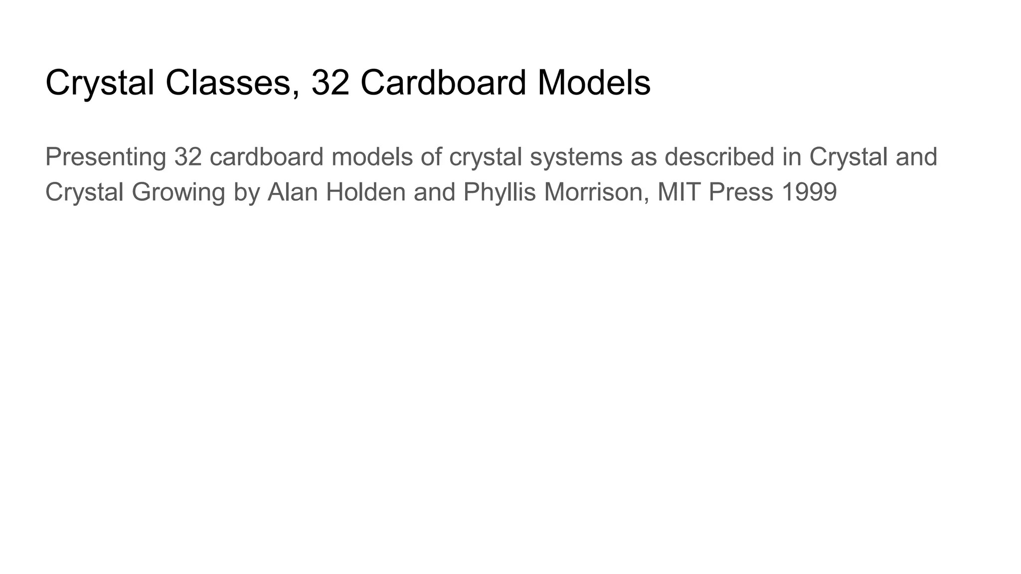 Crystal Classes 32 Cardboard Models | PPTX