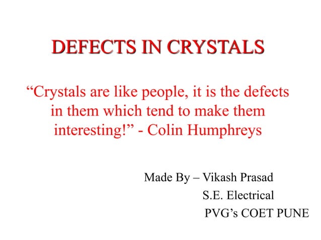 Crystal Defects | PPTX