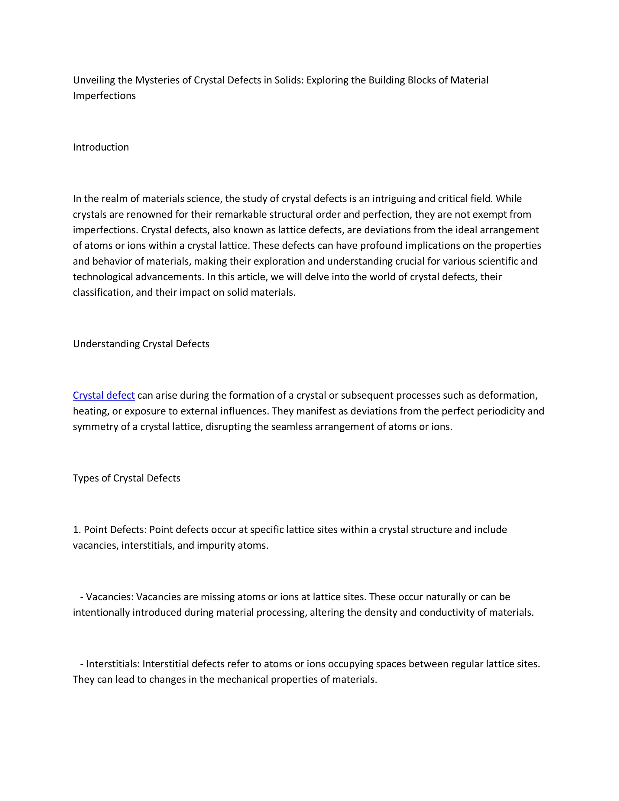 Crystal defect | PDF