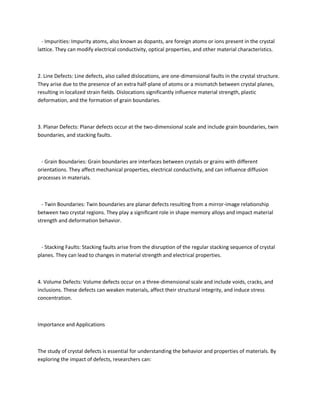 Crystal defect | PDF | Chemistry | Science