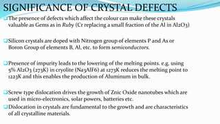 Crystal defect and significance | PPTX
