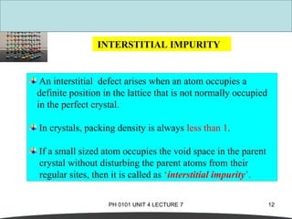 types of crystal defects, dislocations and descriptions | PPT