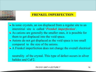 types of crystal defects, dislocations and descriptions | PPT