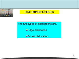 types of crystal defects, dislocations and descriptions | PPT