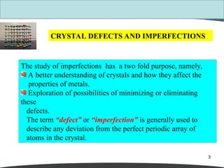 types of crystal defects, dislocations and descriptions | PPT
