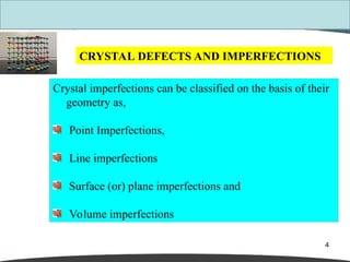 types of crystal defects, dislocations and descriptions | PPT