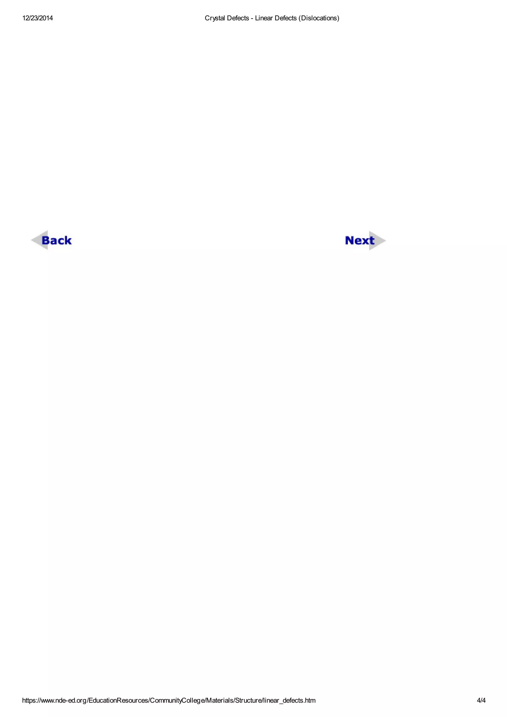 Crystal defects linear defects (dislocations) | PDF