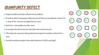 Crystal defects pk cnu | PPTX | Chemistry | Science