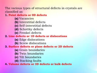 Crystal defects t | PPTX