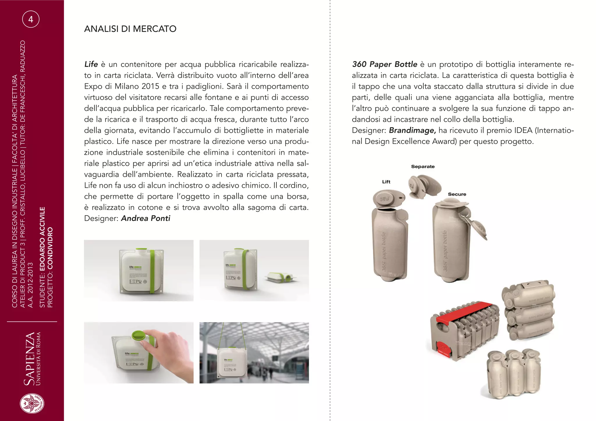 Condividro - Realizzazione Packaging per un contenitore per l'acqua | PPT