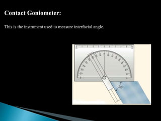 Crystal features and contact goniometer | PPT