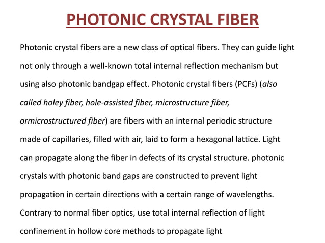 Crystal fiber | PPTX | Physics | Science