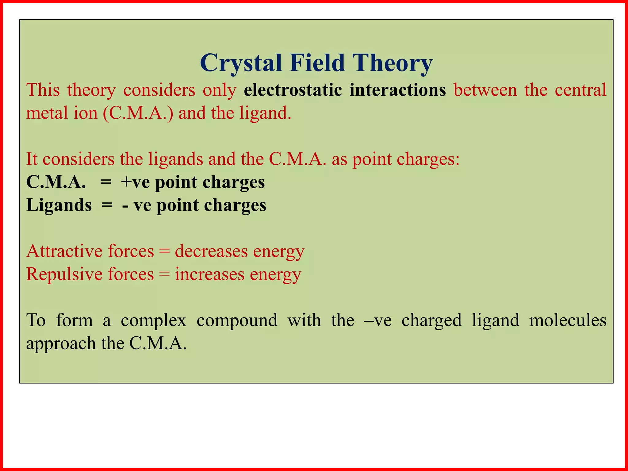 Crystal field Theory | PPTX