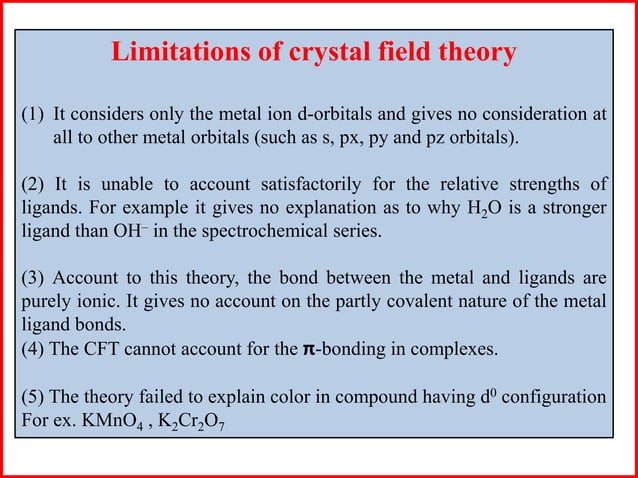 Crystal field Theory | PPTX | Chemistry | Science