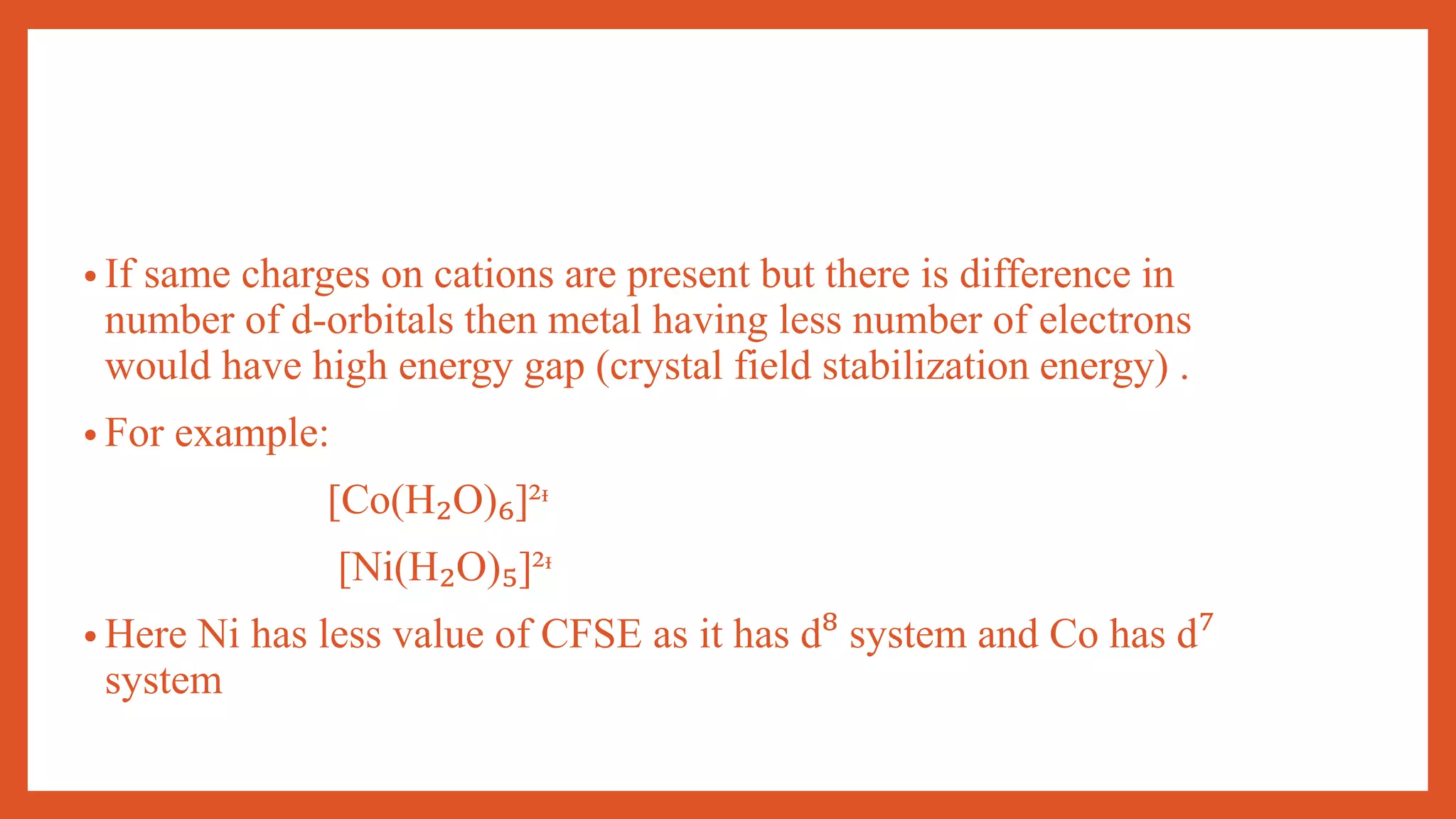 Crystal field stabilization energy | PPTX