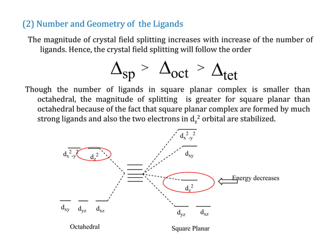 Crystal field stabilization energy | PPTX | Chemistry | Science