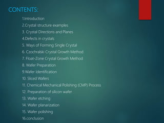 Crystal growth and wafer preparation | PPTX