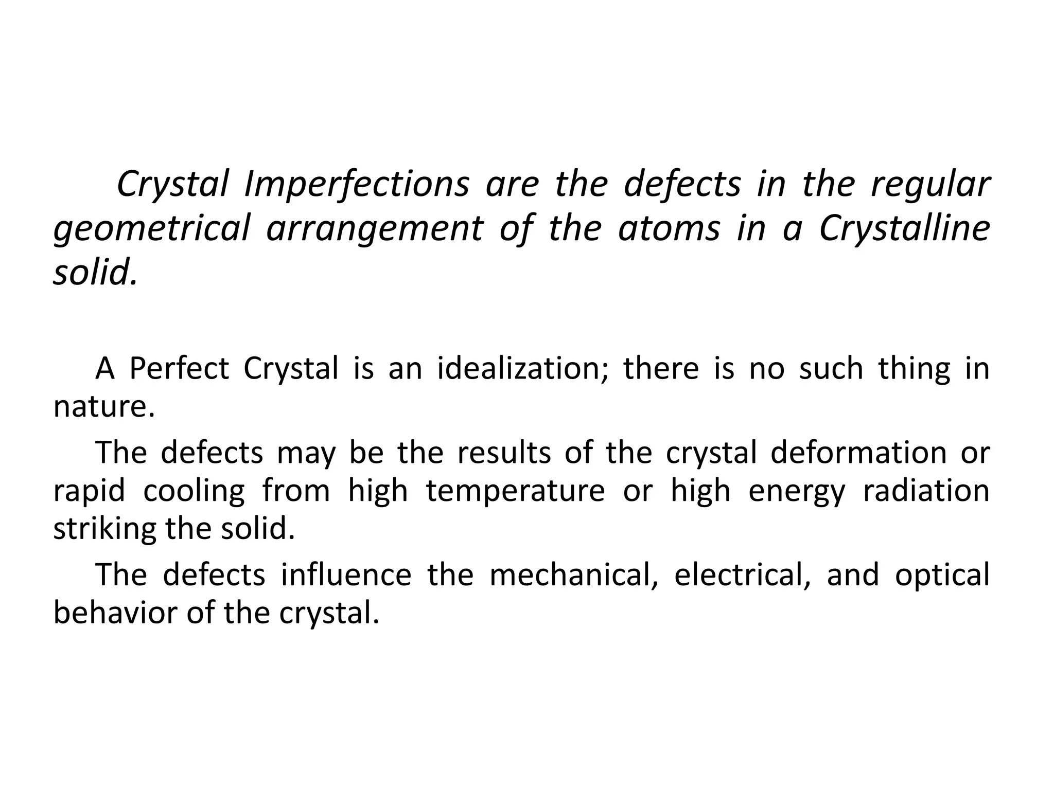 Crystal imperfections | PPTX