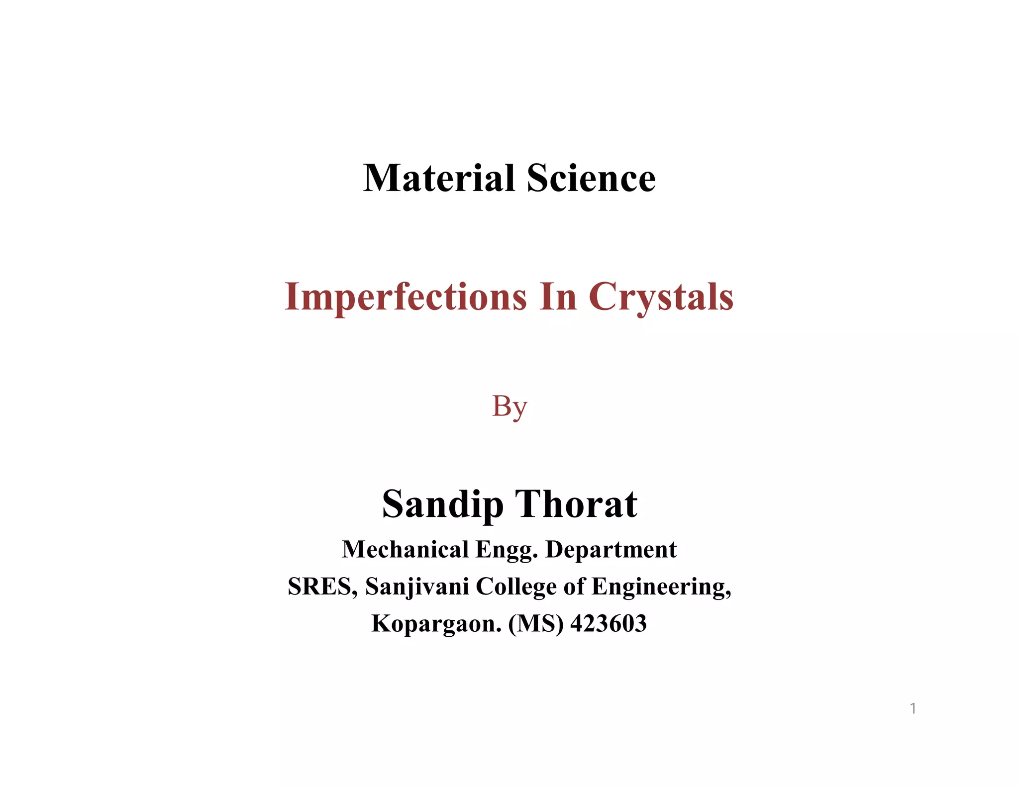 Crystal imperfections | PDF